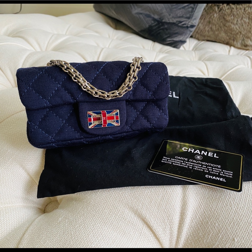 Chanel Mini Union Jack Navy Reissue Flap Bag - Gem